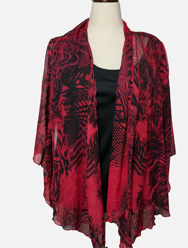 Sara Michelle Top Womens 2X Red Black 2Fer with Attached Blouse | eBay