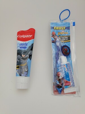 Superhero Spiderman Toothbrush and Batman Toothpaste Action Figures ...