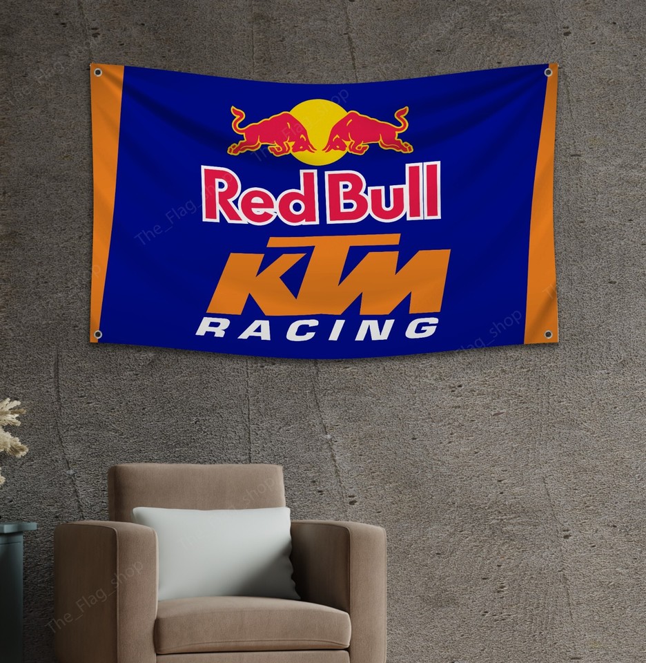Red Bull KTM Racing 3X5Ft Flag Workshop Banner Man Cave Garage Wall ...