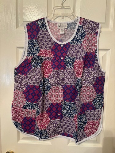 1X Easy Essentials cobbler apron snap front Purple Patch Work 2 pockets ...