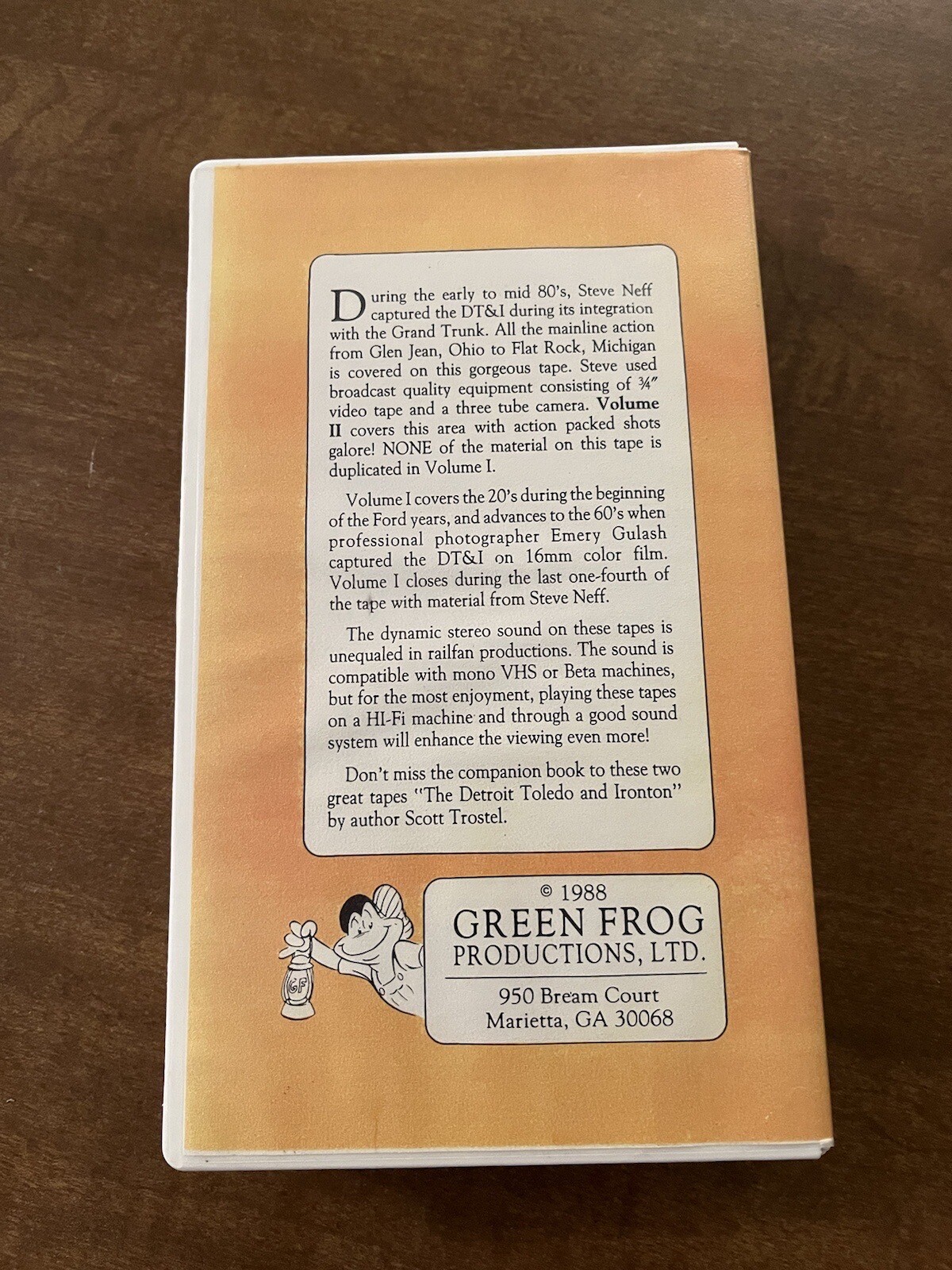 Vntg VHS Tape DTI Detroit Toledo Ironton Volume 2 Green Frog Railroad Trains HTF | eBay