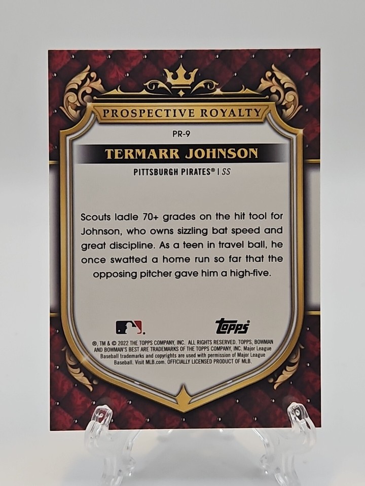 2022 Bowman's Best Termarr Johnson Prospective Royalty insert #PR-9 | eBay