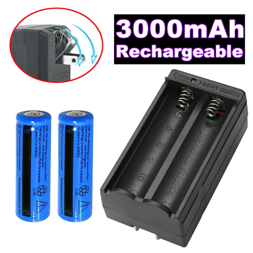 2Pcs Multi-purpose Batteries 3.7V 3000mAH Rechargeable Li-ion Battery ...