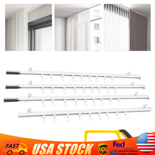 Curtain Track w/ Hooks 9ft-12ft Aluminium Ceiling Mount Curtain Tracks ...