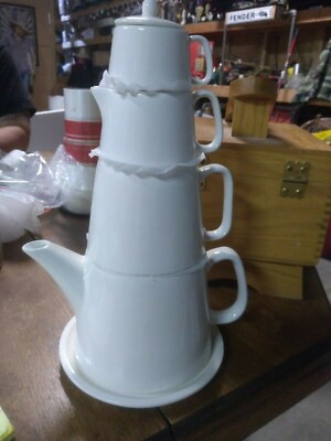 NEW TOWER TEA SERVICE FOR ONE - WHITE, NEW, GIFT BOXED,FREE POSTAGE ...