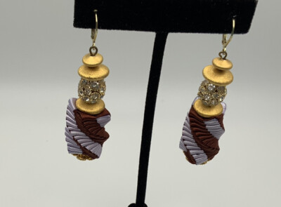 Marv Graff "Samurai” Ribbon Crystal Drop Earrings. A9 | eBay