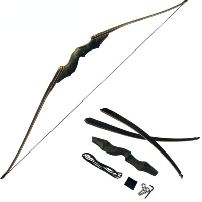 60inch LongBow Bow 25-60lbs Takedown Right Hand Recurve Bow Wooden ...