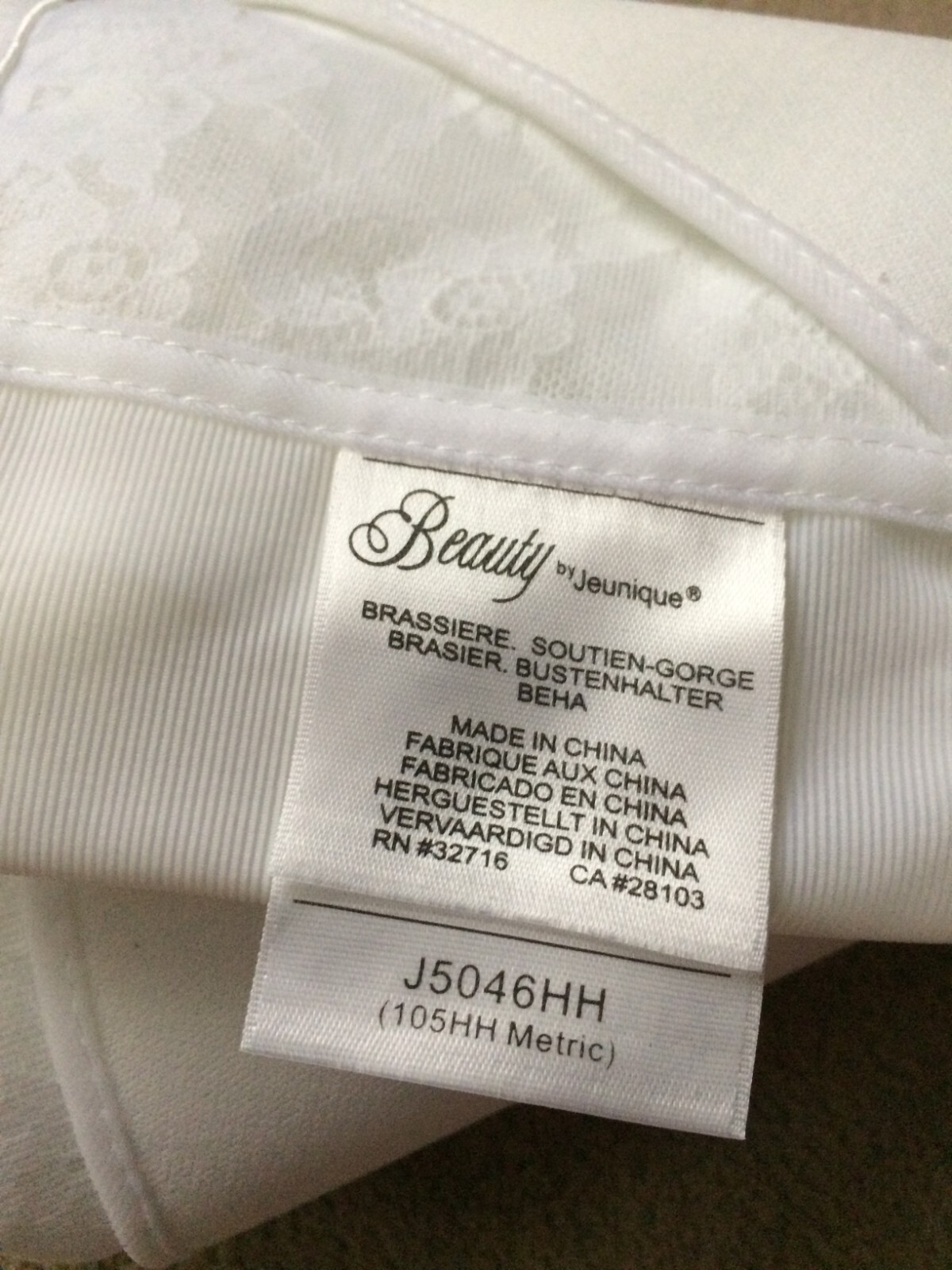 Jeunique 46HH White Lace Soft Cup Bra Style J50 NIB | eBay