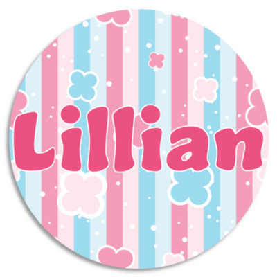 Lillian - 10 Pack Circle Stickers 3 Inch - Name Tag Water Bottle School ...