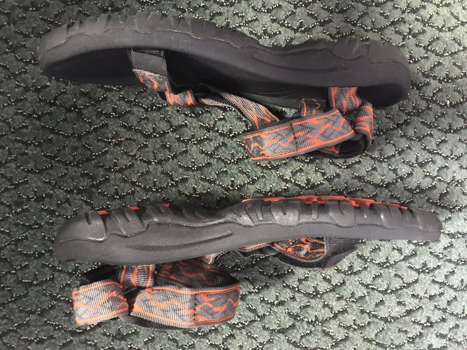 TEVA Active Sport Sandal Wavy Trail Orange Gray XLT Hurricane Men’s EUC ...
