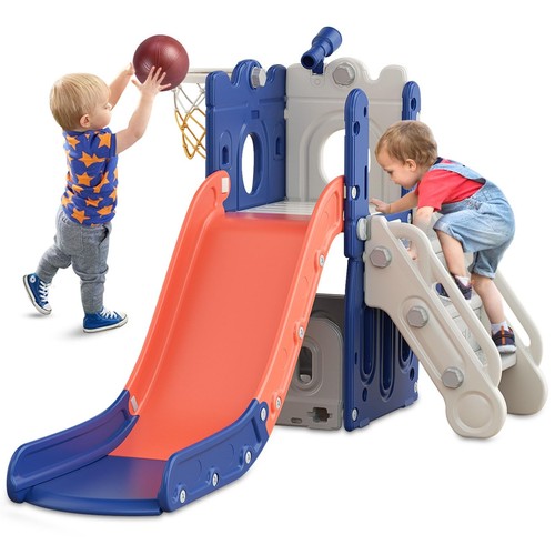 7 in 1 Toddler Slide, L-Shaped Baby Slide for Toddlers Age 1-3 with ...