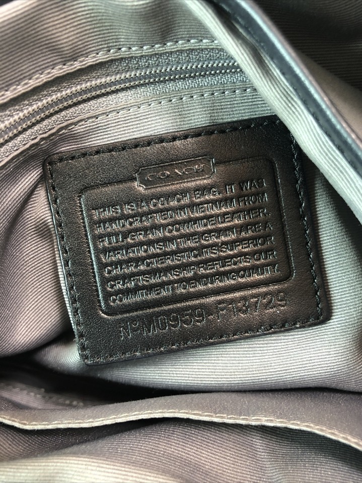 Coach Black Leather Pleated Shoulder Bag Handbag Satchel Purse F13729 ...