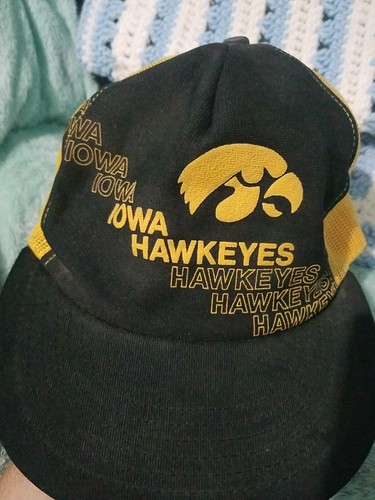 Vintage Iowa Hawkeyes Hawks Trucker Mesh Snapback Hat Cap Made in USA ...