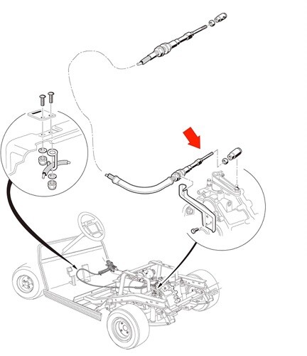 73" Forward Reverse Transmission Shift Cable for Club Car Carryall Turf ...