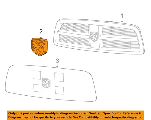 CHRYSLER OEM 13-22 1500 Classic Grille Grille Components-Emblem ...
