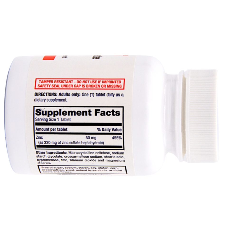 Zinc Sulfate 220 mg - 100 Tablets | Rugby - Gluten & Soy Free (11-2027 ...