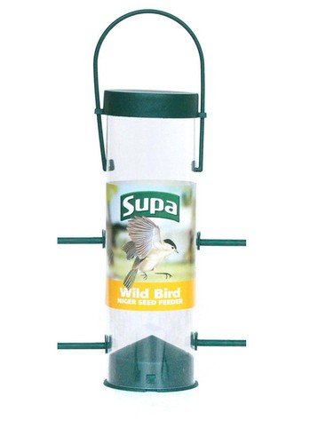 Niger Seed Feeder 20cm (8") Plastic 4 Port Nyger Garden Wild Bird ...