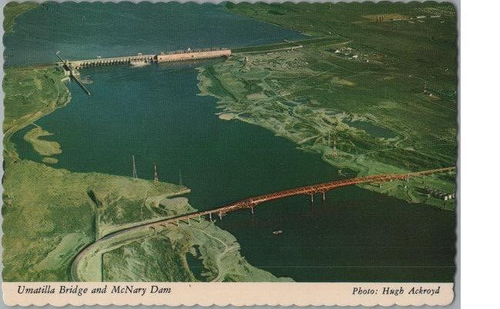 Aerial View Umatilla Bridge McNary Dam Columbia River Continental ...