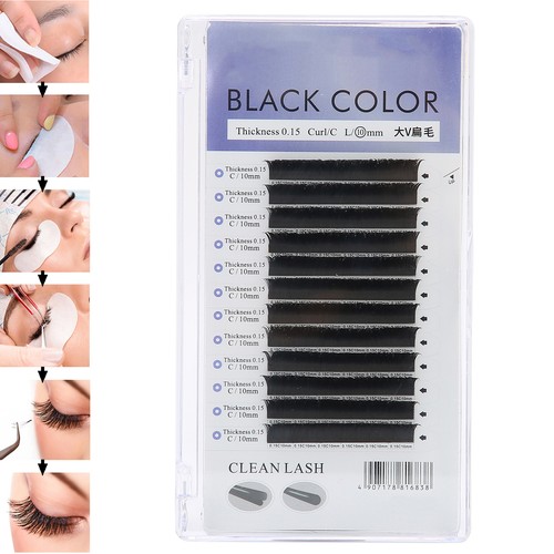0.15C V-Shaped Eyelash Extension False Eyelash Soft Dense Long Grafting ...