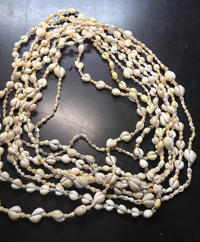 Lot of 5 Seashell Bead Layered Necklace Infinity Style Polished Island ...