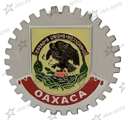 NEW Chrome Front Grill Badge Mexican Flag Spanish MEXICO MEDALLION ...