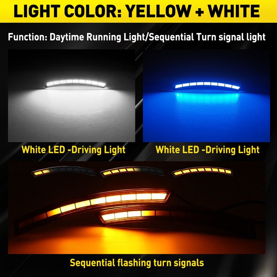 Side Daytime Running LED Lights 2X Front Left Right Fit 2023-2024 Honda ...