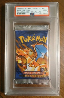 Pokemon 1st Edition Base Set Shadowless Charizard Booster Pack PSA 9 ...