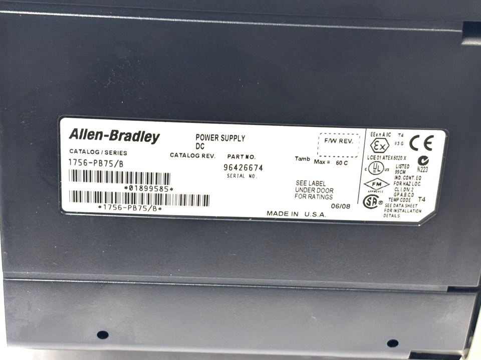 ALLEN BRADLEY PLC MODULE/RACK 1756-A10, CONTROLLOGIX POWER SUPPLY 1756 ...