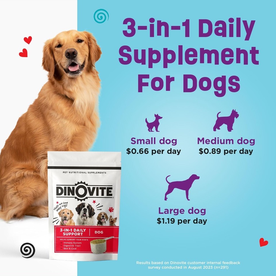 Dinovite Probiotic Supplement Dogs Omega 3 Small Dogs Hot Spot Relief 1 ...