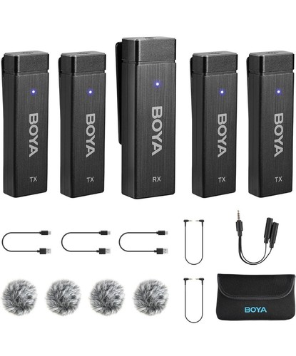 BOYA Wireless Lavalier Microphones for Cameras Camcorder DSLR Computer ...