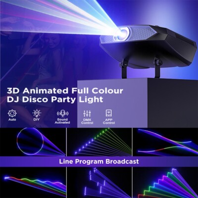 APP Program RGB Animation Laser Projector Bluetooth DMX Party DJ Stage ...