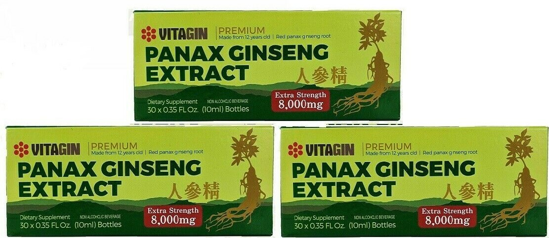 Buy Red PANAX Ginseng Extract 12 years old Roots 8000 Mg Premium 3 Box ...