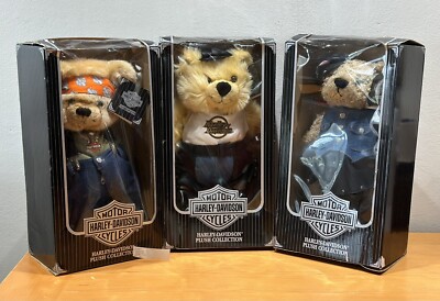 Set of 3 1997 16” Collectable Harley Davidson Teddy Bears - in Original ...