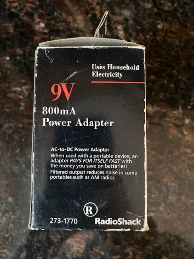 Radio Shack 9V 800ma Power Supply A/C to D/C Power Adapter (273-1770 ...