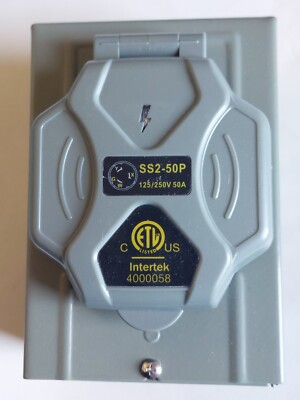 Intertek 50 Amp Generator Power Inlet Box, SS2-50P, 125/250V, 4000058 ...