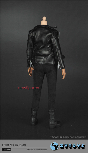 1/6 Female Clothes Leather Jacket Pants Vest Terminator TX Costume For ...