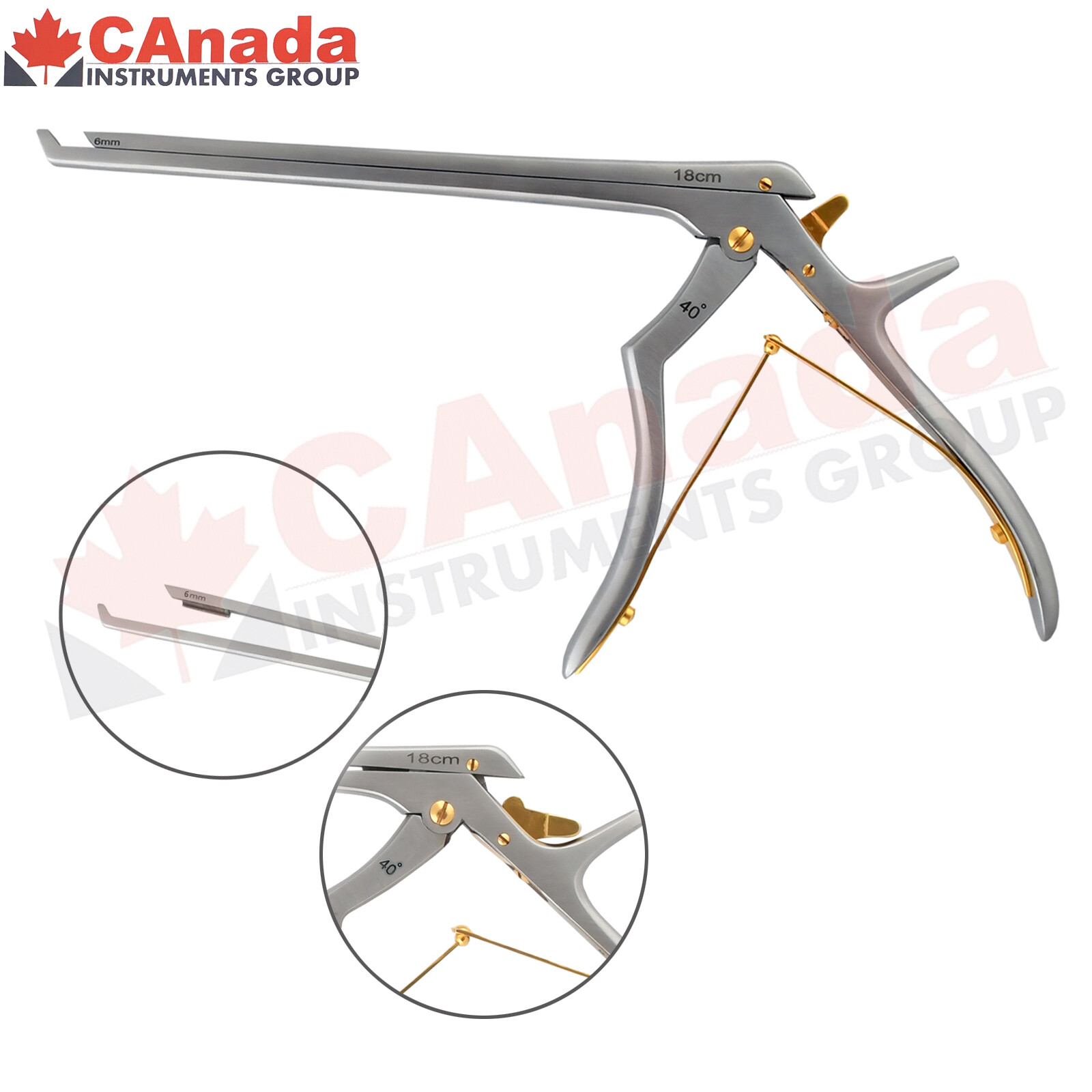 Kerrison Rongeur Spinal Neurosurgery 40° Up 6mm 18Cm Orthopedic W/Lock ...