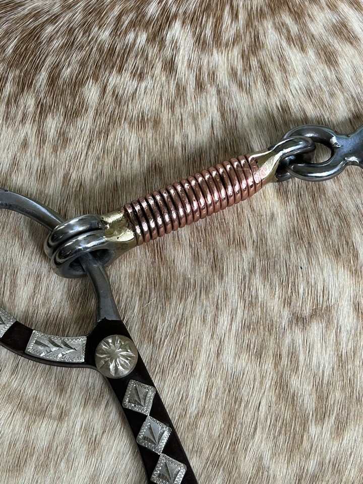 Western Brown Steel Sliding Gag Bit 5 1/2” Mouth Engraved Silver | eBay