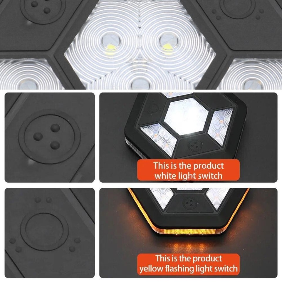 LED Magnetic Warning Light Rechargeable Flashing Beacon Strobe Signal ...