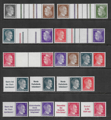 Germany Hitler horizontal se-tenant se-tenants complete collection MNH ...
