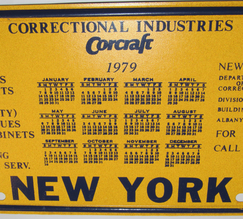 VTG 1979 NEW YORK STATE DEPARTMENT OF CORRECTIONS CALENDAR ...
