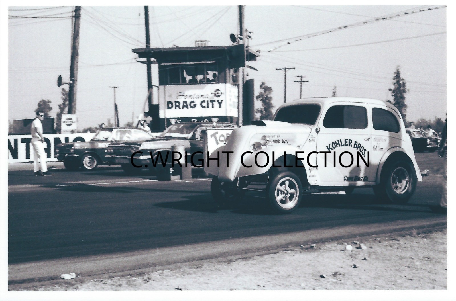 1960s NHRA Drag Racing-KOHLER BROS-B/Gas Anglia-Fontana DRAG CITY-"KING ...