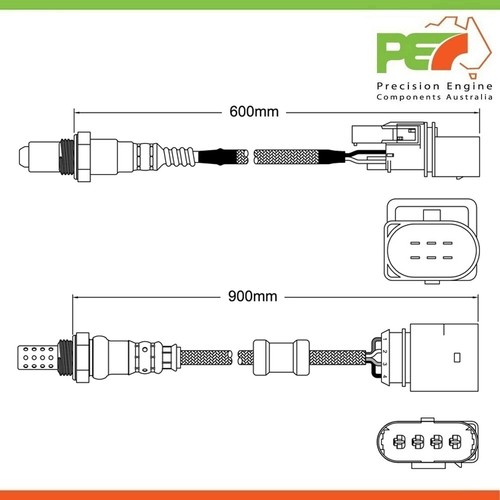2x New OEM Pre-Cat & Post-Cat Oxygen Sensors For Volkswagen Transporter ...