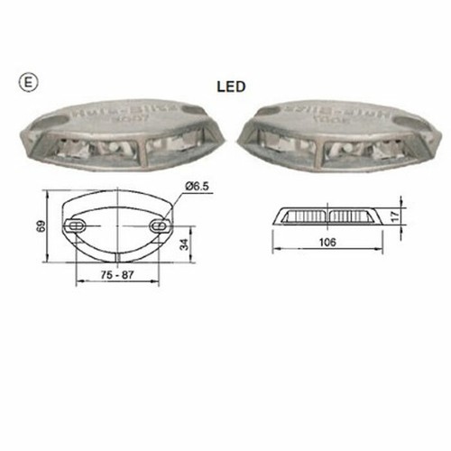 2 x Hula-Blitz Warnblinkleuchte 12V und 24V, 3W, gelb, Ladebordwand ...