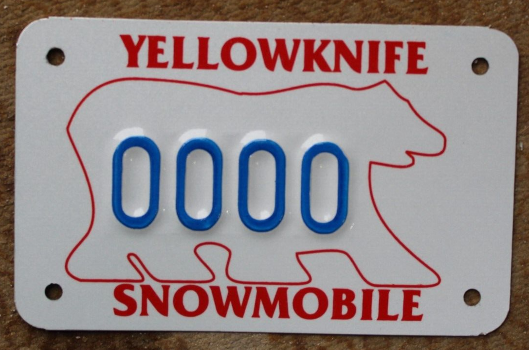 Yellow Knife Snowmobile Sample License Plate | eBay