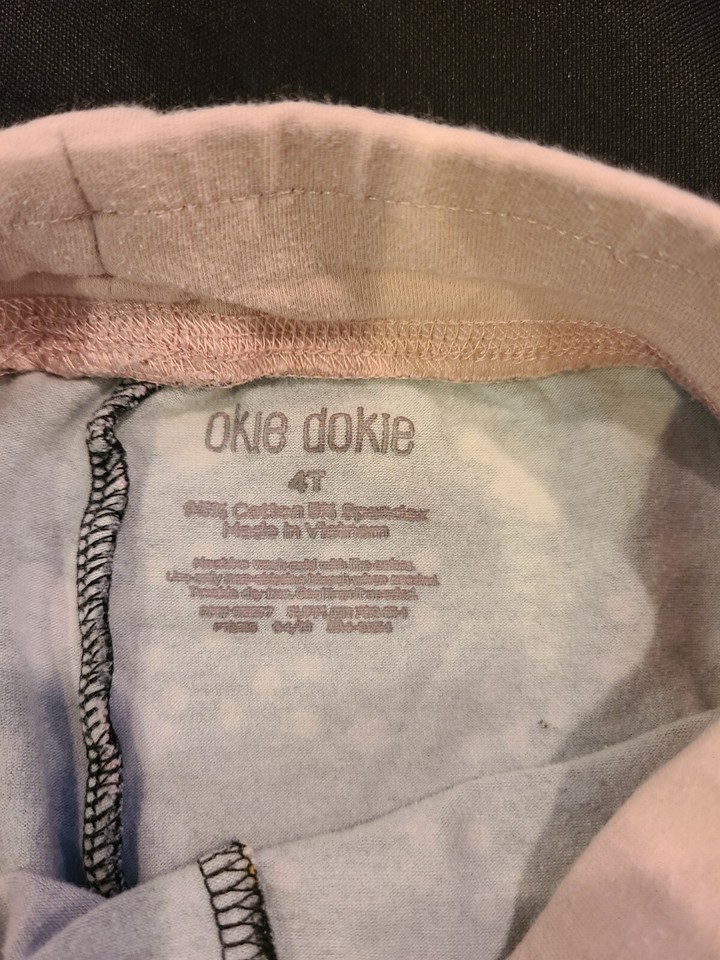 Pre-Owned Okie Dokie Girls Black Leggings 4T With Shapes and Dots | eBay