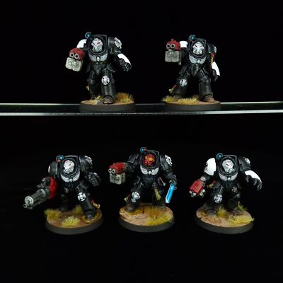 Warhammer 40k Raven Guard Terminator Squad Painted Space Marines Games ...