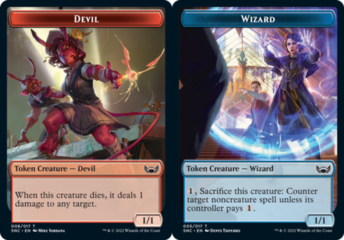 1x Devil (008) // Wizard (005) Token - Foil MTG Streets of New Capenna ...