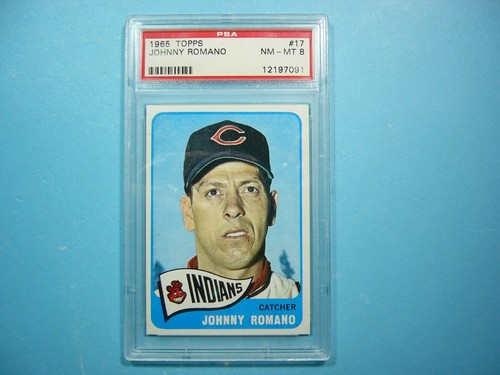 1965 TOPPS MLB BASEBALL CARD #17 JOHNNY ROMANO PSA 8 NM/MINT SHARP+ '65 ...