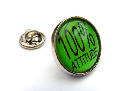 100% ATTITUDE - JOKE FUN HUMOUR LAPEL PIN BADGE GIFT | eBay